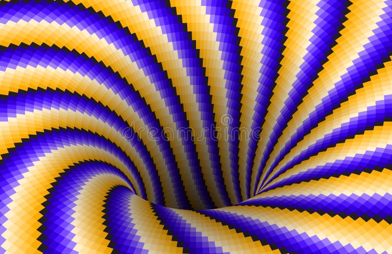 Rotating Spiral Patterned Hole of Yellow Blue Stripes. Vector Optical ...