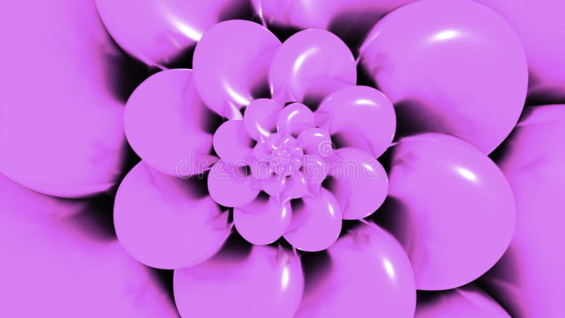 Rotating Spiral in Shape of Flower. Design. Bright 3d Animation with ...