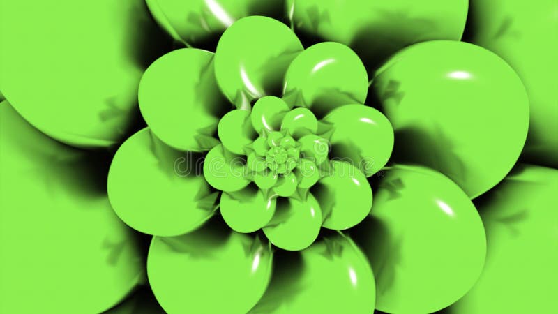 Rotating Spiral in Shape of Flower. Design. Bright 3d Animation with ...