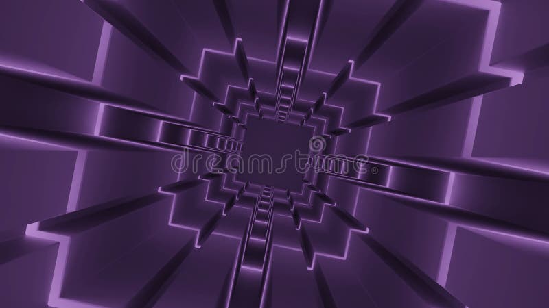 Rotating Square Tunnel with Flashing End. Design. Geometric Square ...
