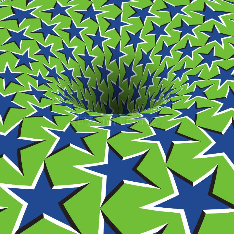 Rotating Starry Patterned Hole. Vector Optical Illusion Background ...