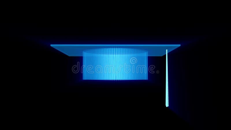 Rotating a Student S Holographic Cap on a Black Screen. Stock Video ...