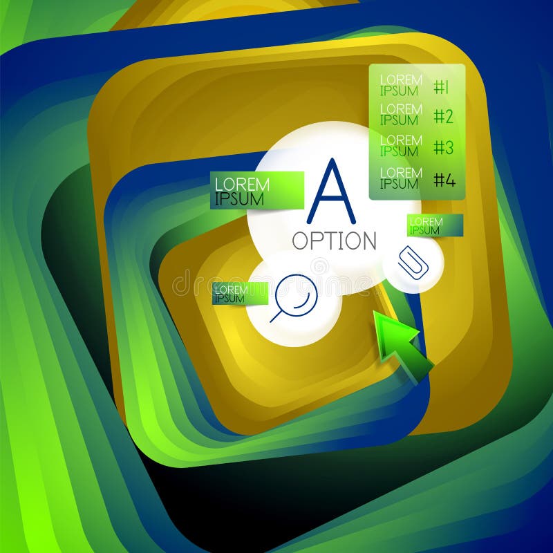 Rotating Swirl Square Background, Color Rectangles with Stepping ...