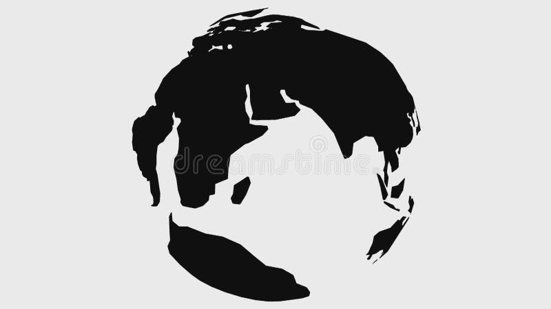 Rotating Terrestrial Globe with White Background. Looped Two ...