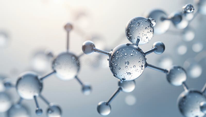 Rotating Transparent Molecule Model with Droplets in Scientific ...