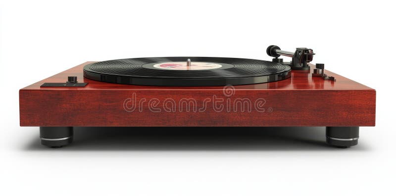 A Rotating Vinyl Record Resting on Its Surface Gives an Old-fashioned ...