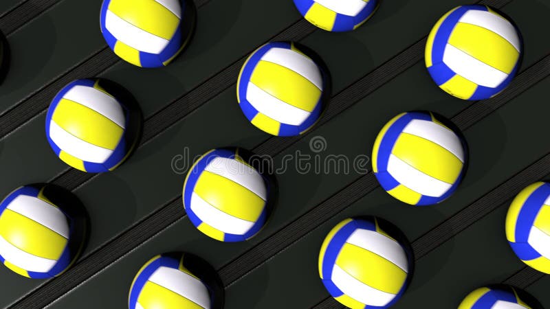 Rotating Volleyball Balls on Black Background Loop Animation Stock ...