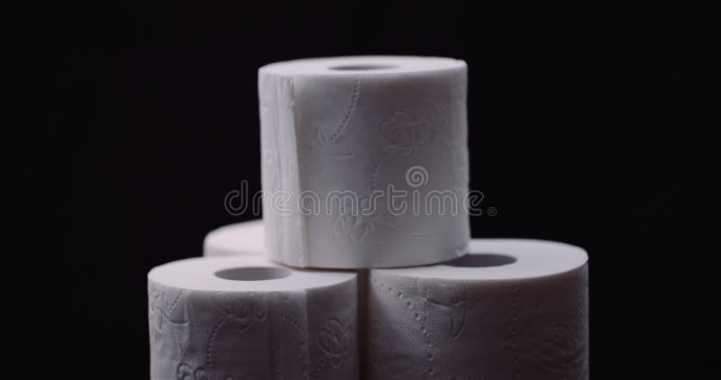 Rotating White Tissue Roll on Dark Surface Stock Video - Video of ...