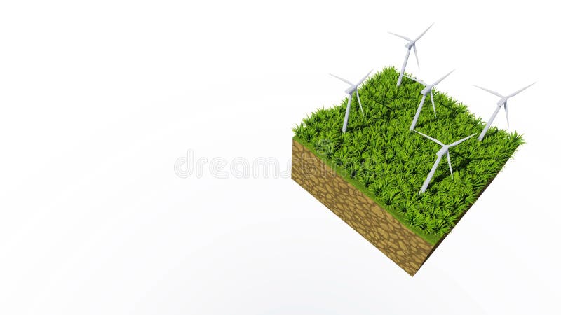 Rotating Wind Turbines Loopable 3D Animation Stock Video - Video of ...