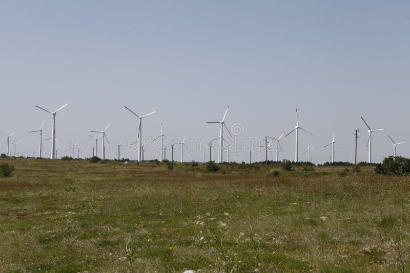 Rotating Windmill Generating Renewable Energy with Wind Power Stock ...