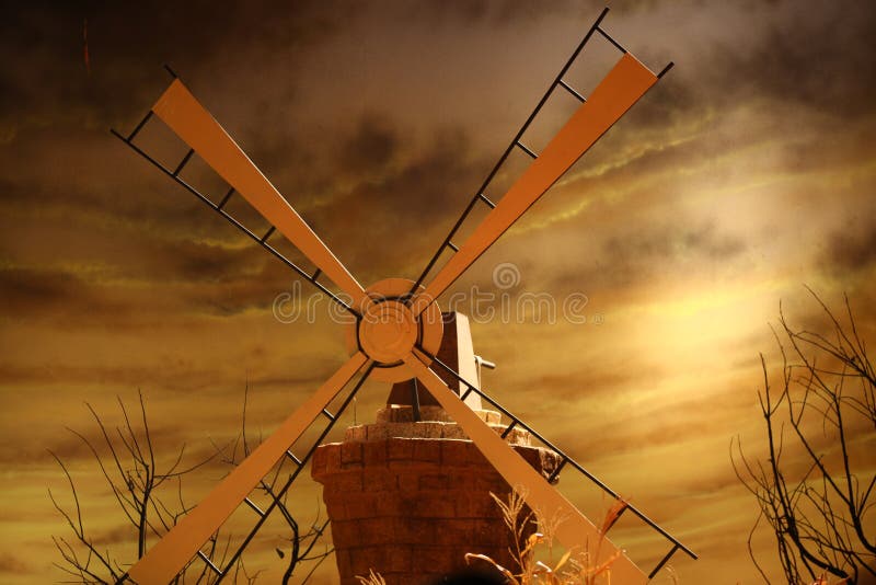 Rotating Windmill for Pumping Water Stock Image - Image of fashioned ...