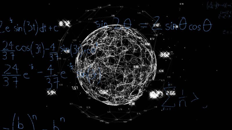 Rotating Wireframe Globe with Mathematical Equations and Formulas Animation Stock Video - Video ...