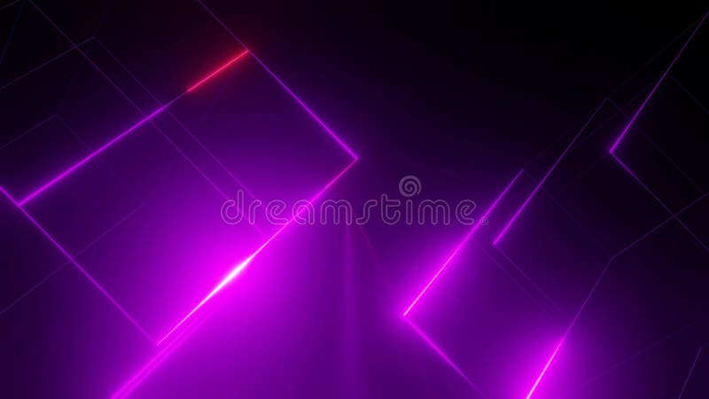 Rotating Wireframe Pink, Orange, Purple Cube. Glows with Neon. Color ...