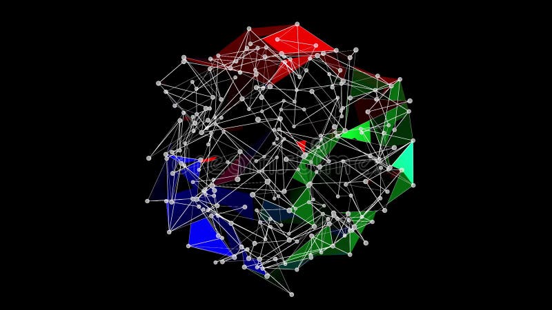 Futuristic Wireframe Sphere: Colorful Geometric Looping Animation Stock ...