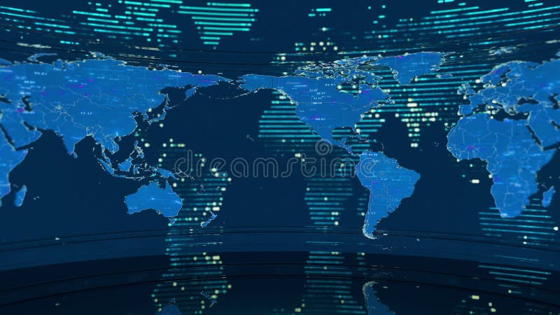 Rotating World Globe from Particles. HUD FUI. Digital Planet Earth ...