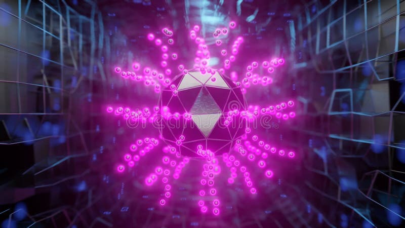 Rotation of an Abstract Figure from Pink Balls. Seamless Animation ...