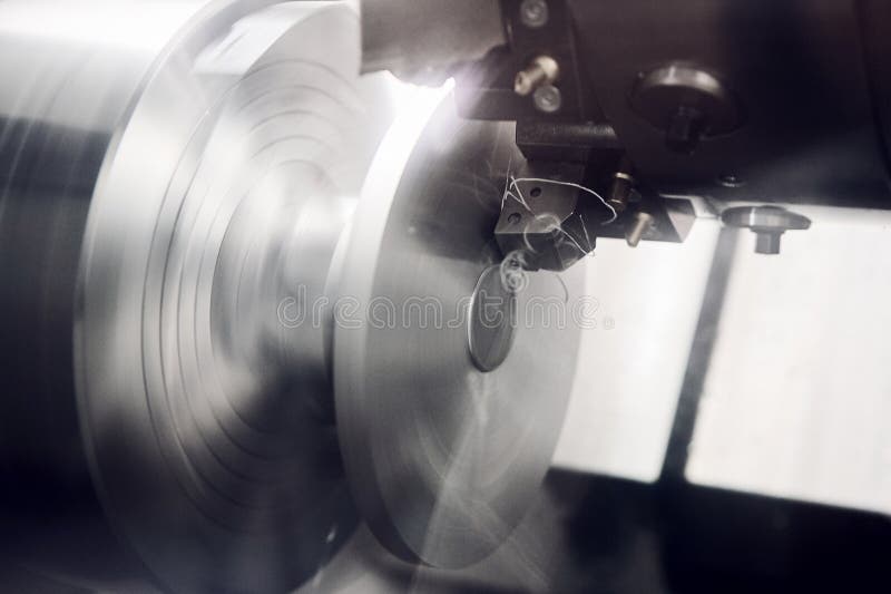 Rotation of Aluminium Part on CNC Metalworking Machinery. Working of ...