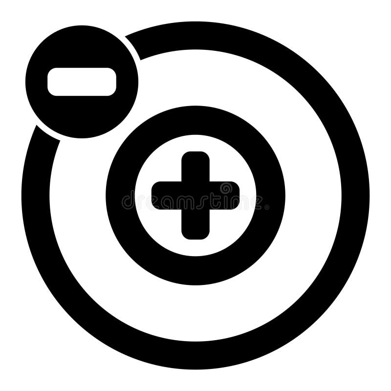 Rotation Around Positive Atom Solid Icon, Atomic Energy Concept. Vector Graphics Stock Vector ...