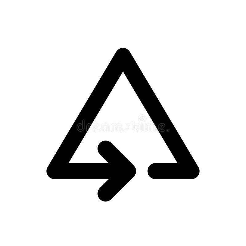 Rotation of the Arrow in the Triangle Icon. Symbol of Movement or ...