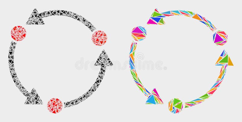 Vector Rotation Arrows Mosaic Icon of Triangle Items Stock Vector ...