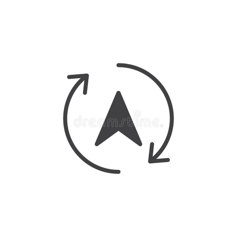 Rotation Arrows and Navigation Cursor Vector Icon Stock Vector ...