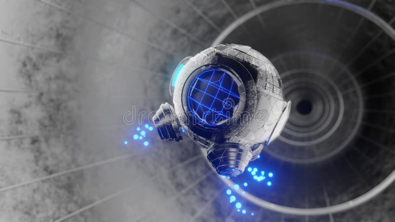 Rotation of the Camera Around a Flying Robot in a Metal Tunnel. Flight ...