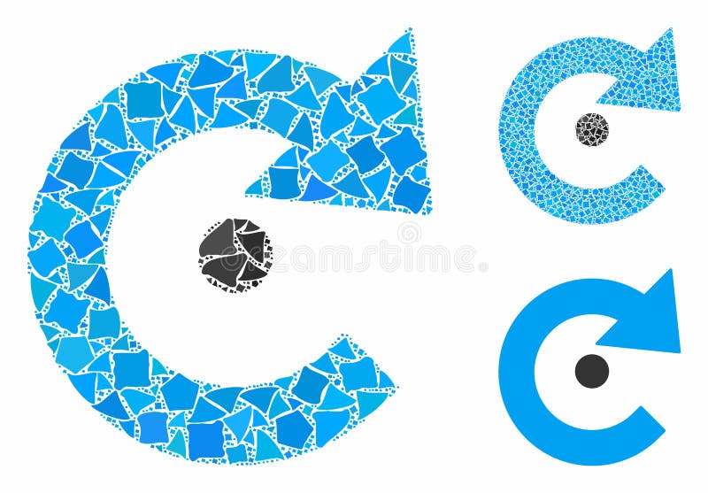 Rotation Center Mosaic Icon of Ragged Parts Stock Illustration ...