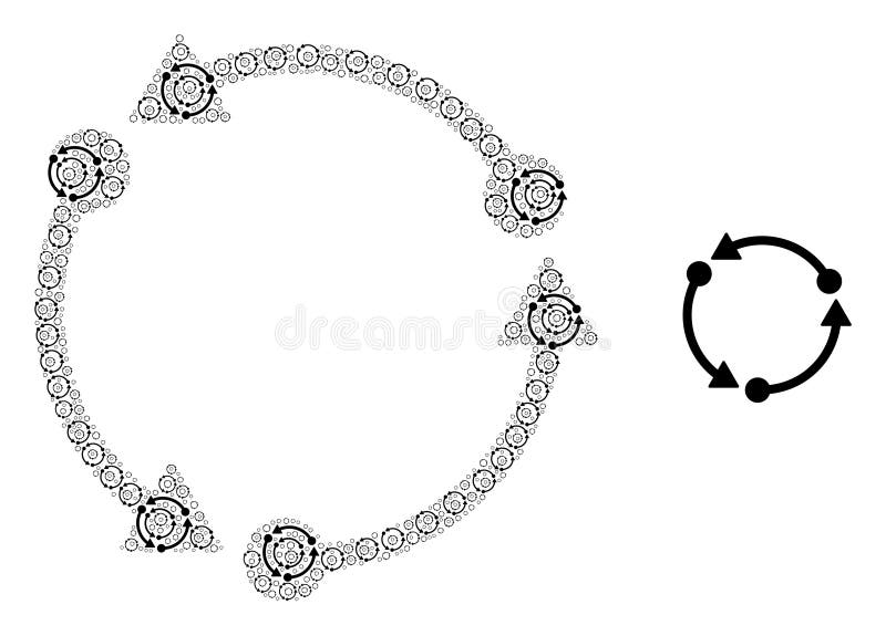 Rotation Composition of Self Icons Stock Vector - Illustration of ...