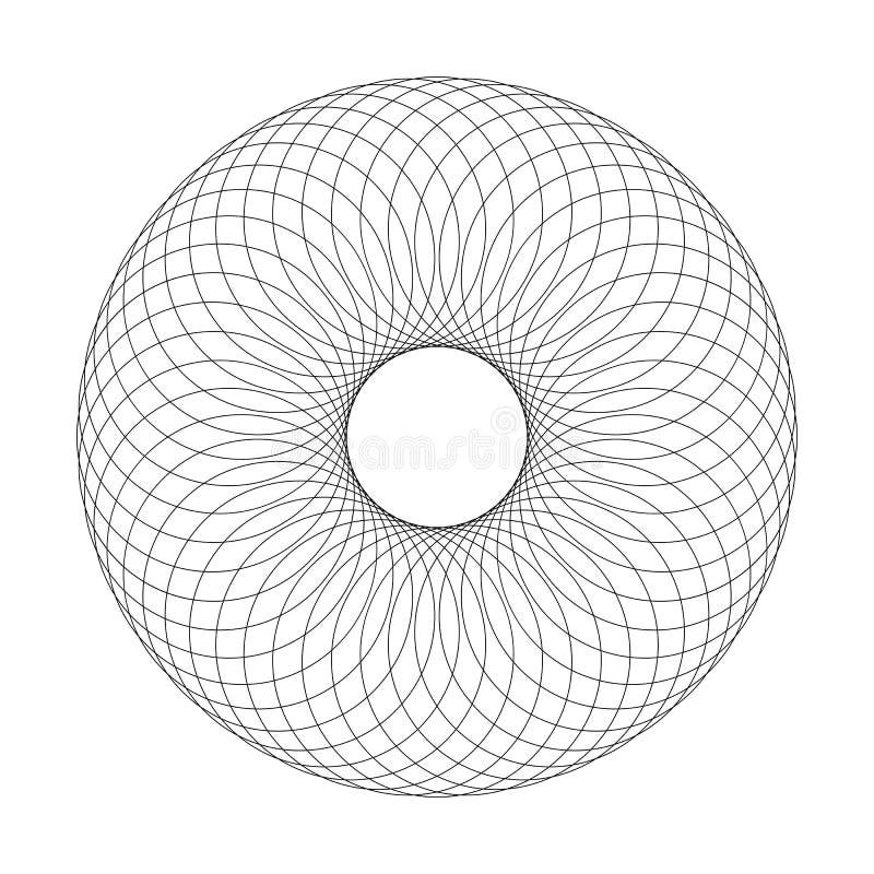 Rotation Design Element. Circle Lines Pattern in Round Shape Stock ...