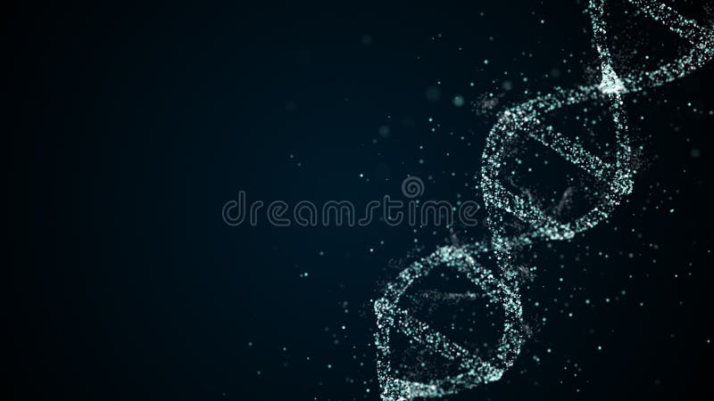 Rotation of Digital DNA on Abstract Background with Floating Particles ...