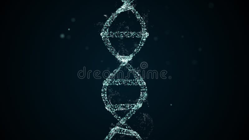 Rotation of Digital DNA on Abstract Background with Floating Particles ...