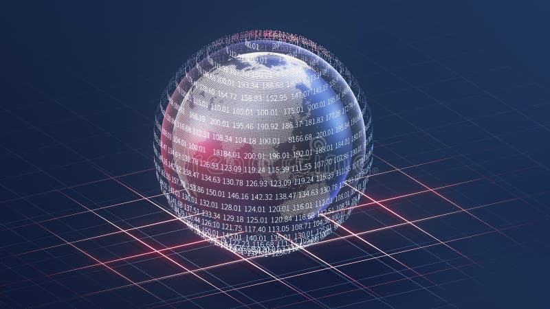 Rotation of the Earth with Digital Sphere, 3d Rendering Stock Video ...