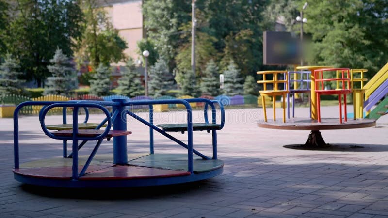 Carousel Rotation in Park Amusement Stock Image - Image of leisure ...