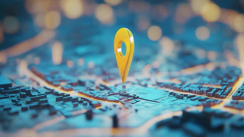 Rotation of the Geolocation Point on the Map. Stock Footage - Video of ...