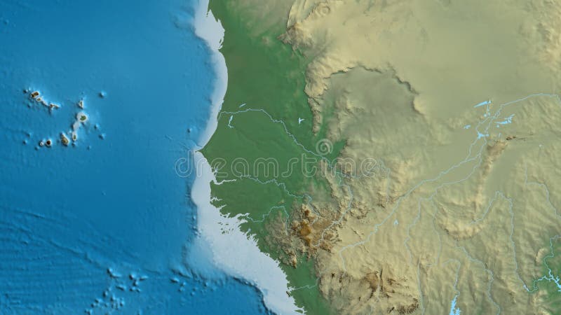 Senegal on the Globe. Regional Borders. Relief. No Labels Stock Video ...