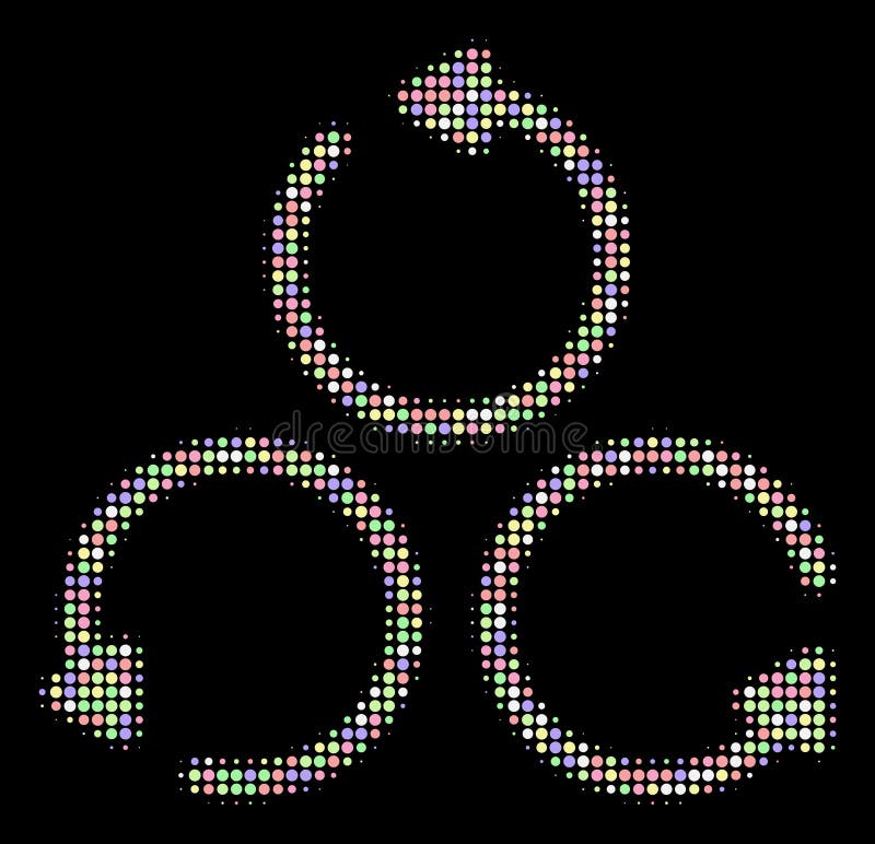 Rotation Halftone Mosaic of Circles Stock Vector - Illustration of ...