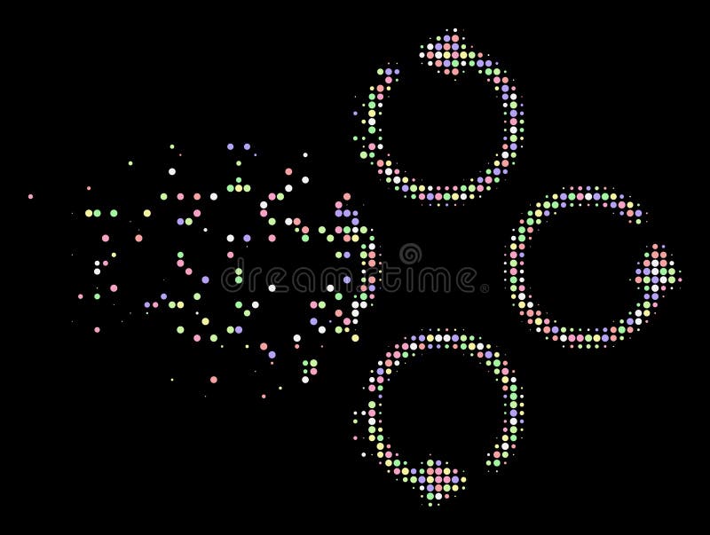 Soft Dispersed Pixel Halftone Rotation Icon Stock Vector - Illustration ...