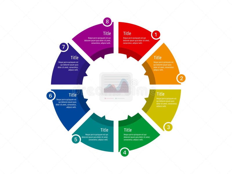 Rotation Infographic Template Design with Eight Element Stock ...