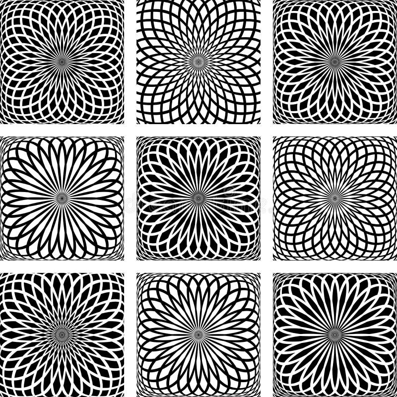 Set of Patterns in Op Art Design. Stock Vector - Illustration of lines ...