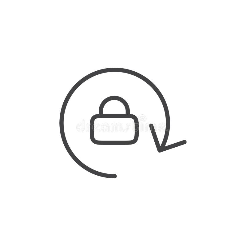 Rotation Lock Icon Thin Outline Art Symbol Stock Vector - Illustration ...