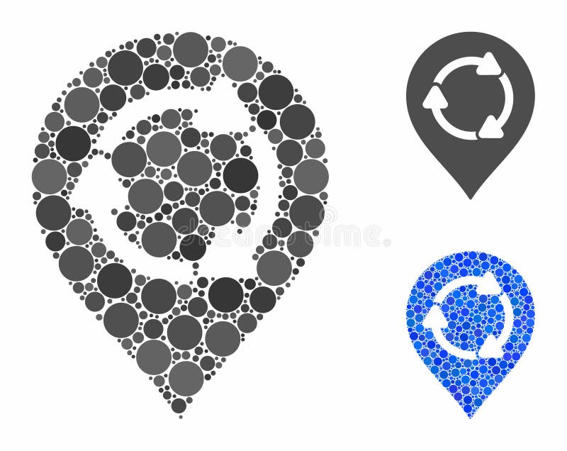 Rotation Map Marker Mosaic Icon of Spheric Items Stock Vector ...