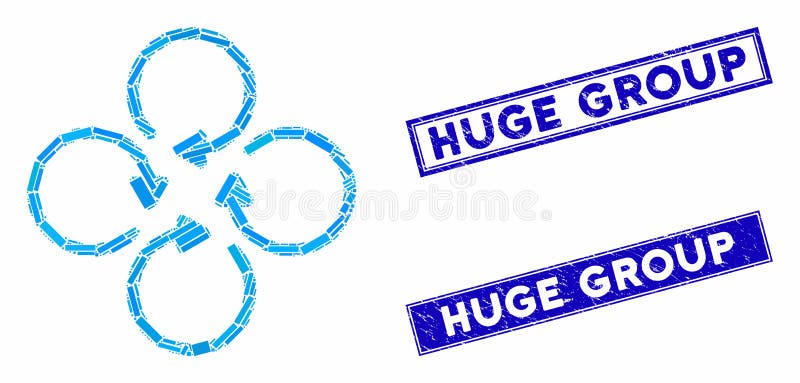 Rotation Mosaic and Grunge Rectangle Stamp Seals Stock Illustration ...