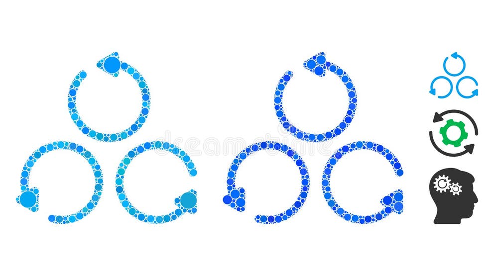 Rotation Mosaic Icon of Circles Stock Illustration - Illustration of ...