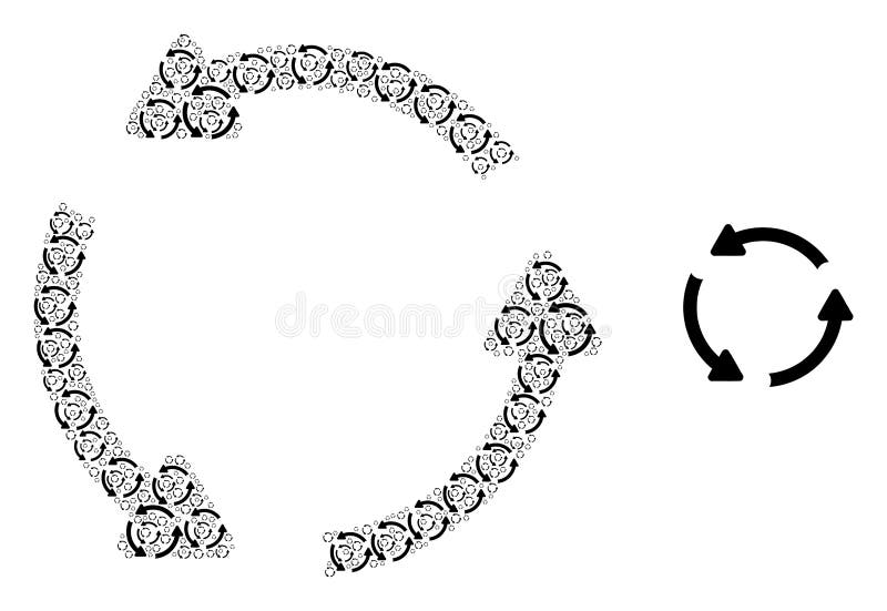 Rotation Motion Composition of Self Icons Stock Vector - Illustration ...