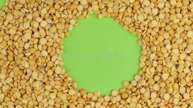 Rotation of the Peas Grains Lying on a Green Screen, Chroma Key. Stock ...