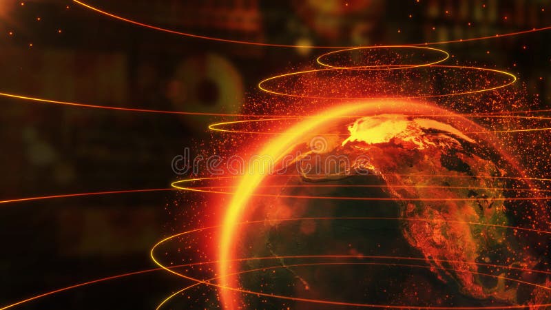 Map of Planet Earth with Shining Numbers, Earth Code, Digital Age ...