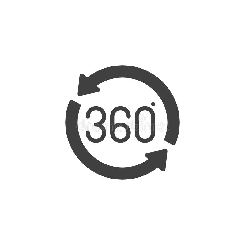 Rotation 360 View Outline Icon Stock Vector - Illustration of arrow ...
