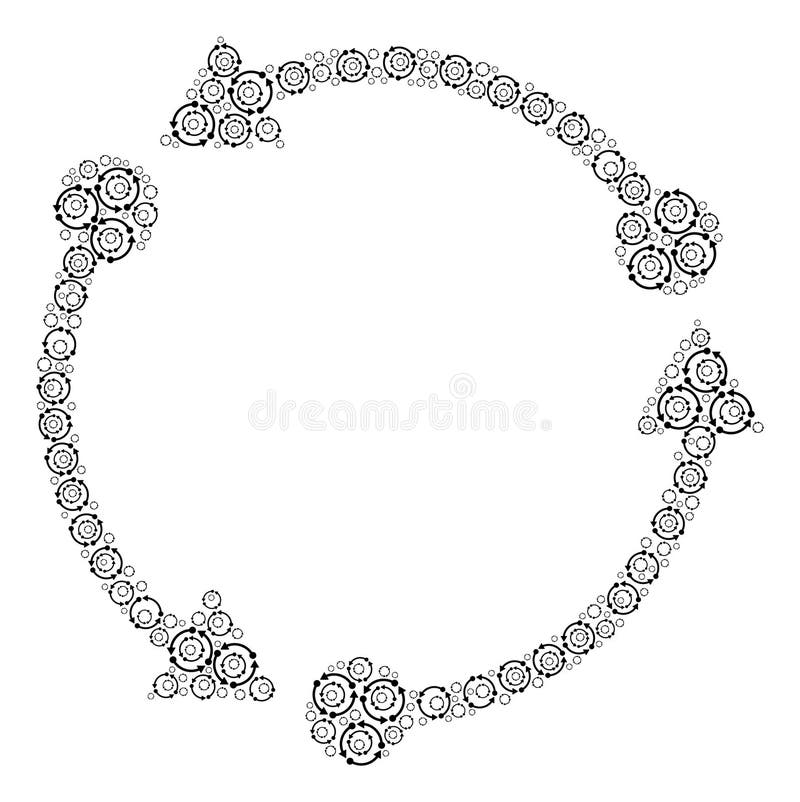 Vector Rotation Arrows Icon and Scratched Restart Seal Stock Vector ...