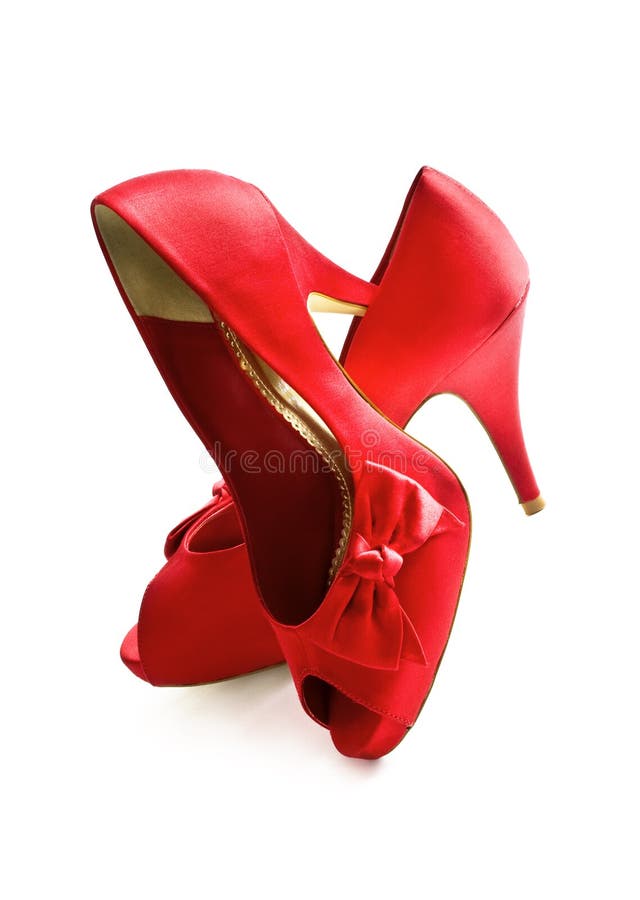 Rote Absatz-Schuhe stockbild. Bild von stift, mode, frau - 16983055