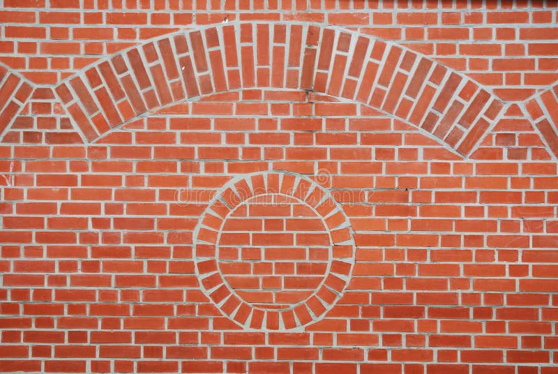 Alte Bogenbogennische Mit Kopienraum Im Backsteinmauerhintergrund ...